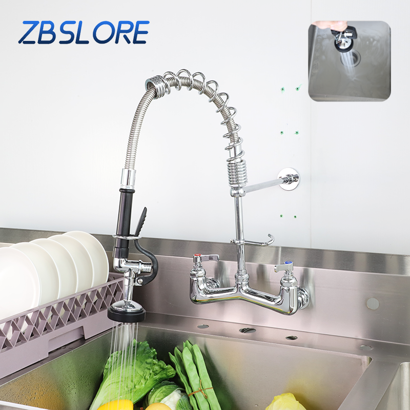 Professional Double-Handle Pre-wash Tap with Hose - Zbslore