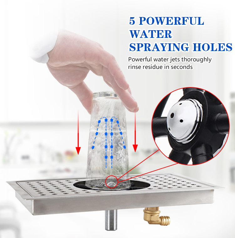 Custom OEM ODM Metal Sink Glass Rinser with Tray OEM & ODM | Zbslore