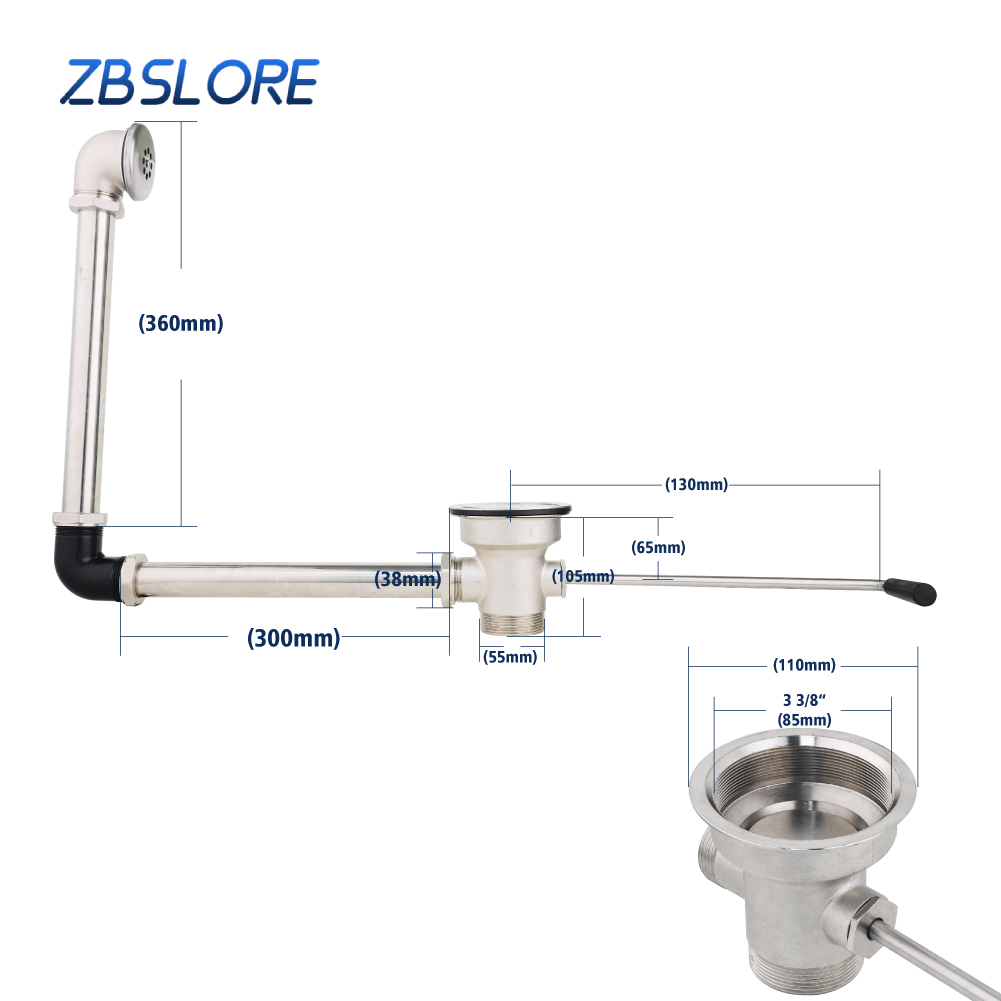 Twist Handle Waste Drain Valve With Overflow Kit - Zbslore