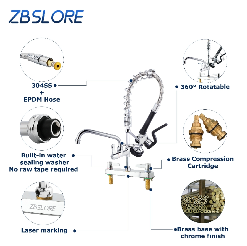ZBSLORE Pre Rinse Tap High Pressure Hot and Cold in Stock - Zbslore
