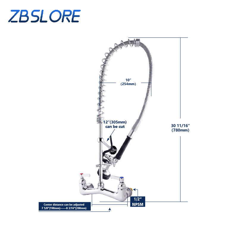 Industrial Wall Mount Workboard Overhead Swivel Arm Pre-rinse Unit ...