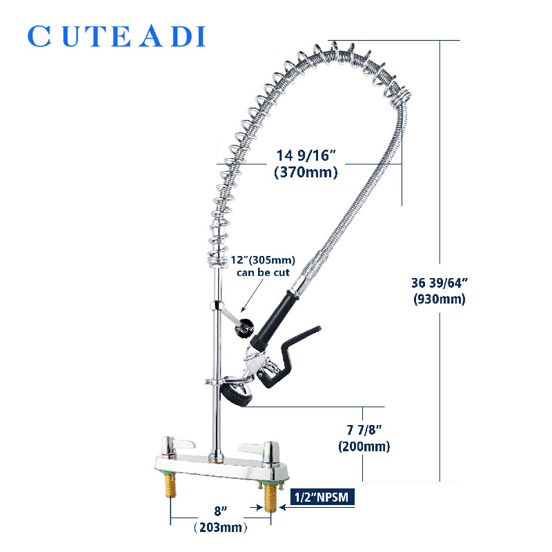 Pre-rinse Restaurant Kitchen Faucet Commercial Pull Down Spray - Zbslore